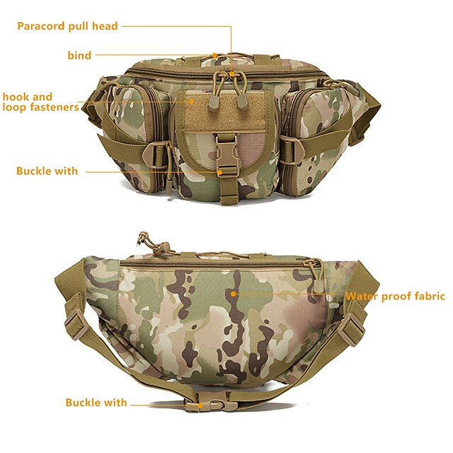 Waterproof Nylon Men Fanny Pack Tactical Military Army Waist Bag Hiking ...