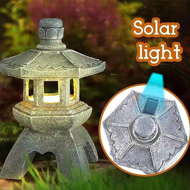 Zen Garden Ornaments - Solar Powered Pathway Tower Statue, Palace ...