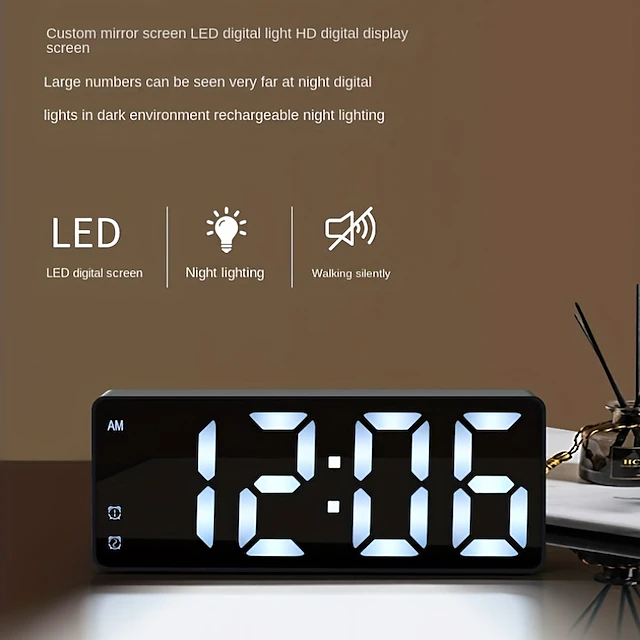 Digital Electronic Alarm Clock Large LED Alarm Clock With Temperature ... Digital Electronic Alarm Clock Large LED Alarm Clock With Temperature ...