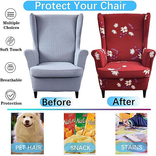 ving stol slipcovers spandex stretch sofa trekk wingback lenestol trekk ...