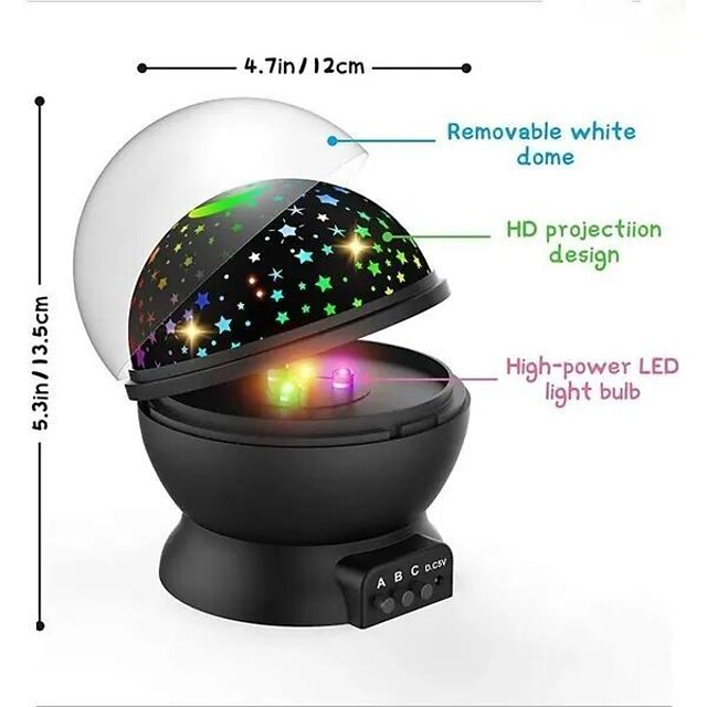 Starry Night Light Projector Galaxy Light Projector Led Rotating Moon ...