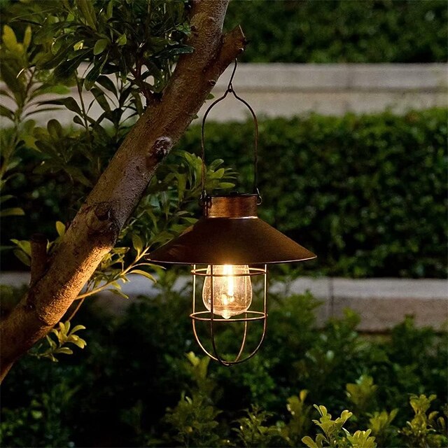 Solar Pendant Light Outdoor Hanging Lamp Portable Solar Lantern Retro ...