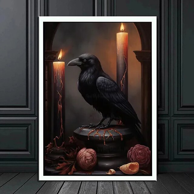 Halloween Wall Art Canvas Victoria Crow Witch Ghost Prints and Posters ...