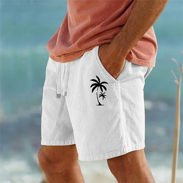Men's Graphic Coconut Tree Shorts Summer Shorts Beach Shorts Mid Waist ...