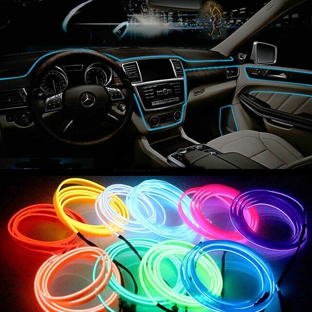 1M/2M/3M/5M LED EL Wire Stage Lights Glow Light Strip Flexible Neon for ...