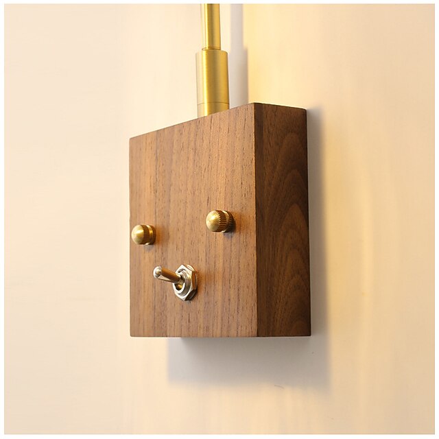 Lightinthebox Ceramic Wall Sconce Small Wall Lamp, Rustic Walnut Wood ...