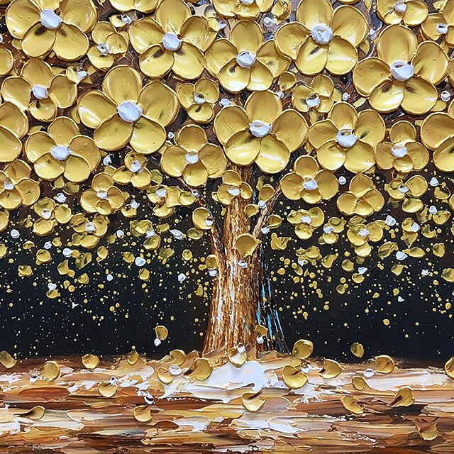 Mintura Handmade Abstract Tree Flower Oil Paintings On Canvas Wall Art ...