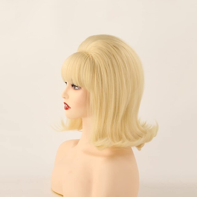 Womens Flip Wig 70s Pinup Pelucas 60s Retro Beehive Style Vintage Look
