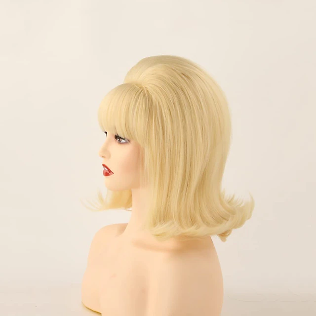 Womens Flip Wig 70s Pinup Pelucas 60s Retro Beehive Style Vintage Look