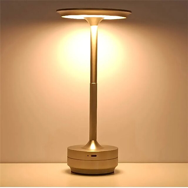 Aluminum Wireless Table Lamp Led Tri-color Touch Dimming Rechargeable ...