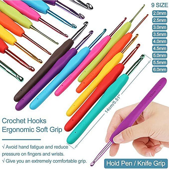 58PCS Crochet Kit Beginners Crochet Set with Crochet Yarn, Portable ...