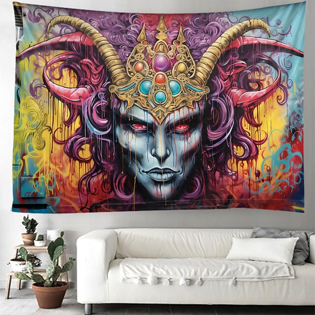 Devil Hanging Tapestry Wall Art Large Tapestry Mural Decor Photograph ...