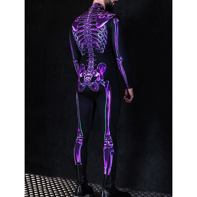 Skull Skeleton Carnival Costume Full Body Suit Cosplay Costume ...
