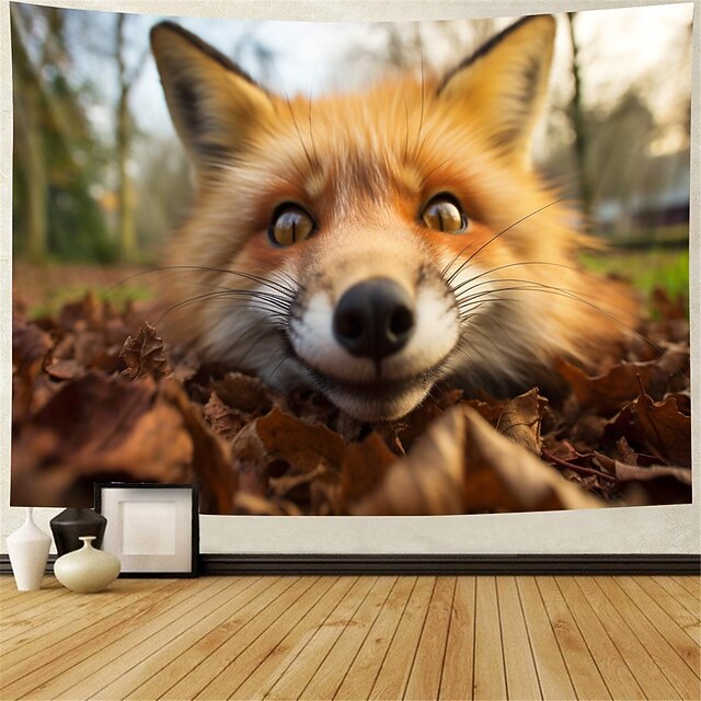 Cute Fox Hanging Tapestry Wall Art Large Tapestry Mural Decor ...