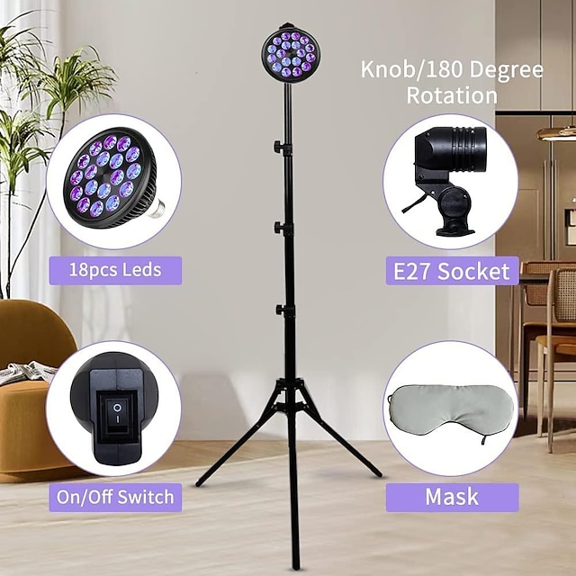 Tanning Lamp Sun Lamp Tanning Light 54W for Home Self Use Tanner Body ...