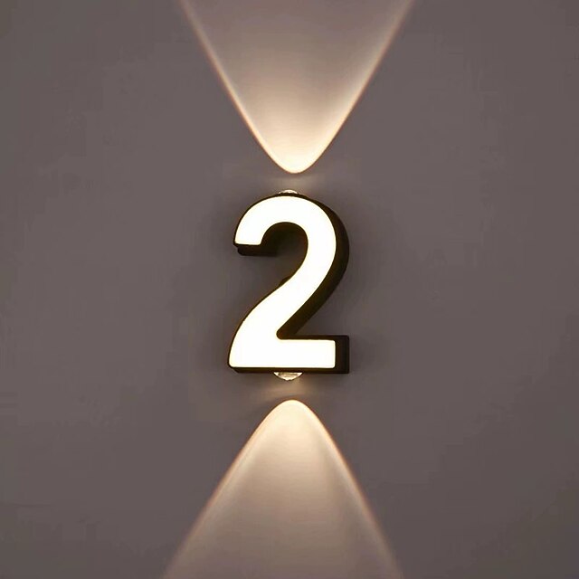 LED House Numbers Outside Wall Light LED Floating Home Address Number ...