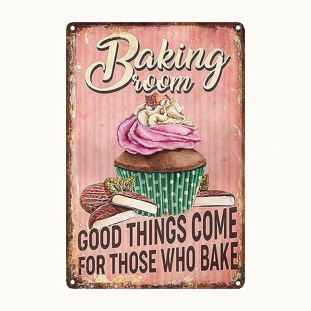 1pc Retro Metal Tin Sign Words Tin Sign Vintage Kitchen Signs Wall ...