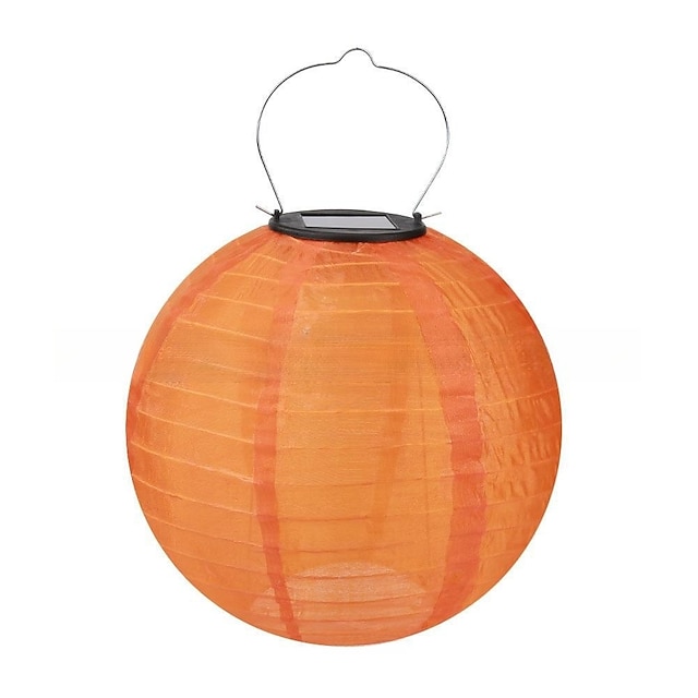 12" Solar Powered Lanterns Waterproof Outdoor Nylon Cloth Paper Lantern ...