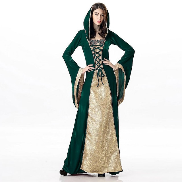 Retro Vintage Medieval Renaissance Dress Witch Viking Outlander Fancy ...