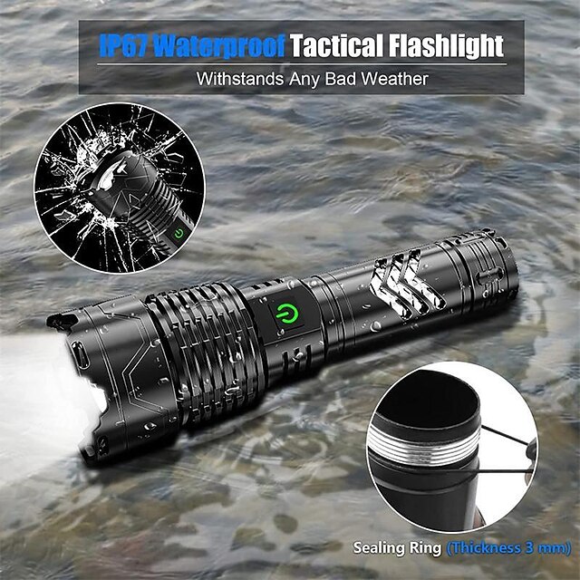 Flashlights High Lumens Rechargeable, 120000 Lumen Flashlight xhp160 ...