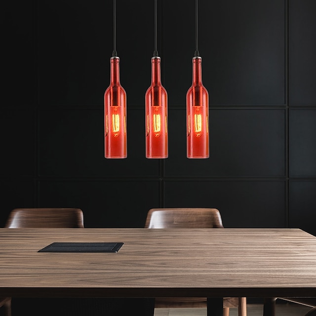 LED Glass Bottle Pendant Light Hanging Beer Bottle Lights Glass Pendant ...