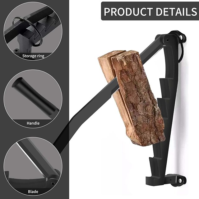 Wall Mounted Kindling Splitter Log Splitter Portable Metal Manual Fire ...