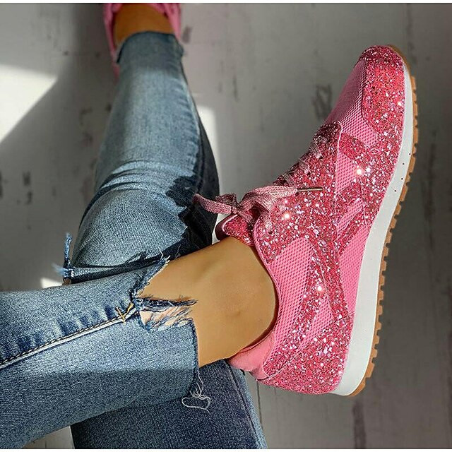 Women's Trainers Athletic Shoes Sneakers Bling Bling Sequins Bling ...