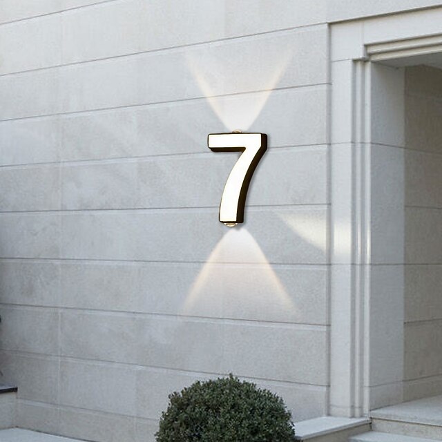 LED House Numbers Outside Wall Light IP65 Waterproof LED Floating Home ...