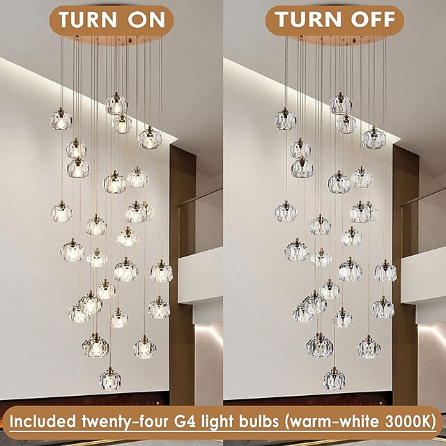 Crystal Chandelier LED Modern Pendant Light Raindrop Ceiling Light ...