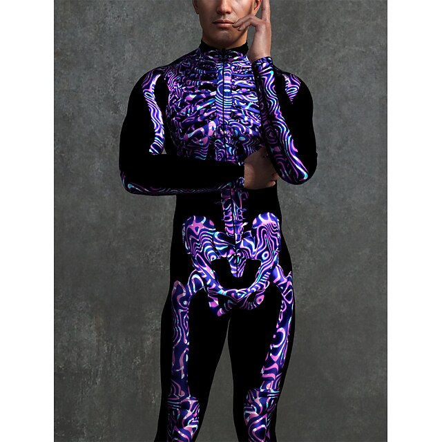 Full Body Suit Cosplay Costume Bodysuits Full Body Catsuit Skeleton ...