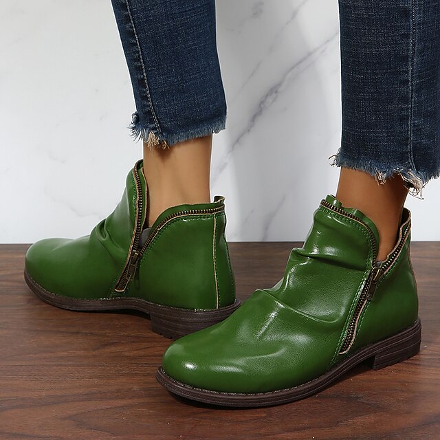 Women's Boots Plus Size Outdoor Daily Solid Color Booties Ankle Boots ...