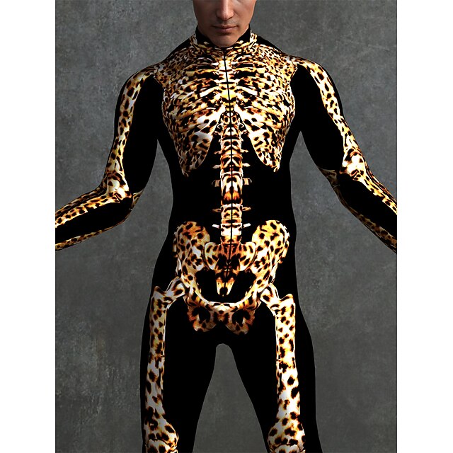 Carnival Costume Full Body Suit Skeleton Skull Carnival Cosplay Costume ...