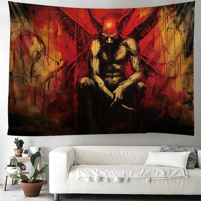 Devil Hanging Tapestry Wall Art Large Tapestry Mural Decor Photograph ...