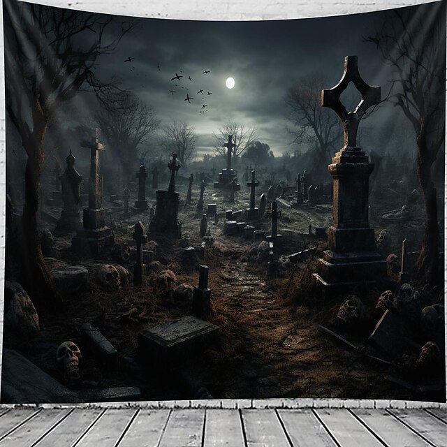 Graveyard Hanging Tapestry Wall Art Large Tapestry Mural Decor ...