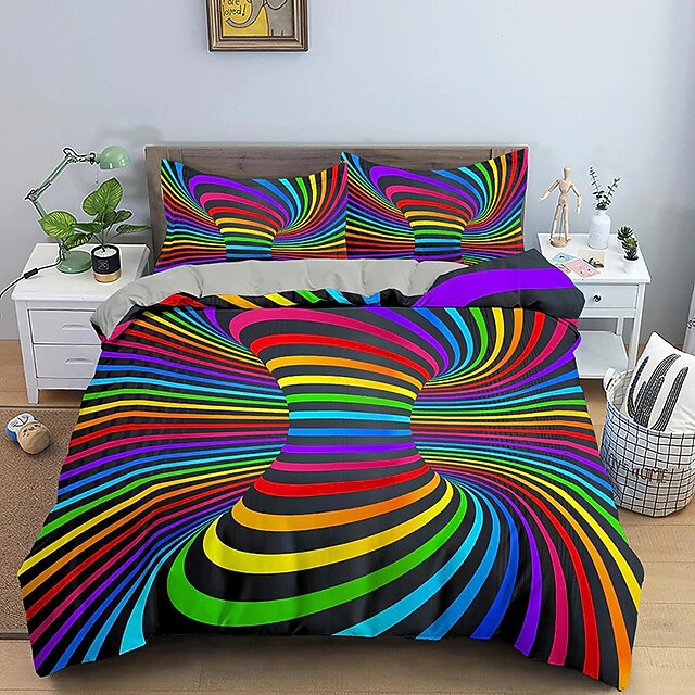 3D Bedding Vortex print Print Duvet Cover Queen King Size Bedding Sets ...