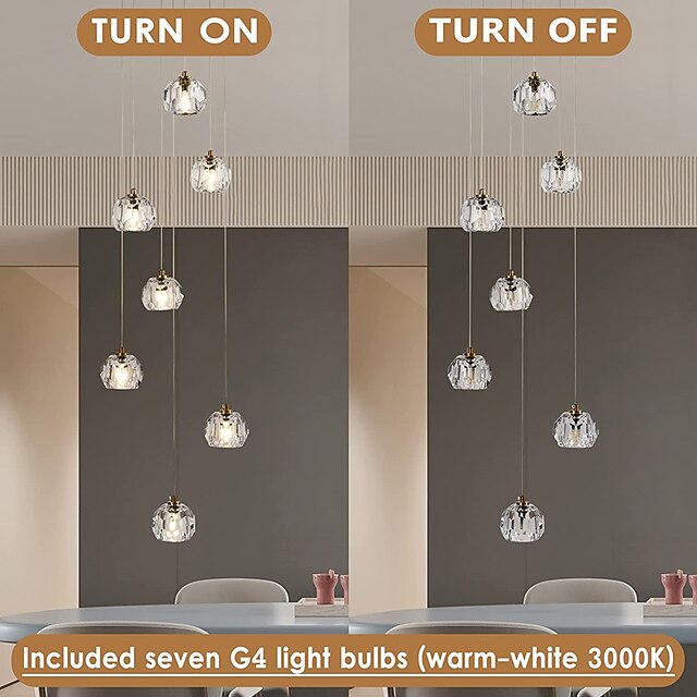 Crystal Chandelier LED Modern Pendant Light Raindrop Ceiling Light ...