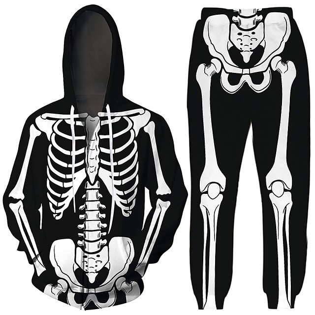 Anime 3D Bishop Sleeve Outfits Hoodie Tracksuit Skull Skeleton Graphic ...
