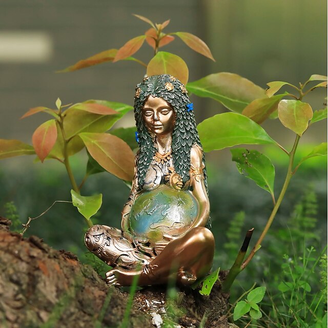 Gaia Mother Earth Statue, 6inch H Nature Moon Goddess Statue, Spiritual ...