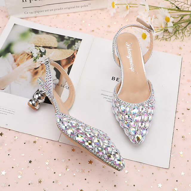 Wedding Shoes Sandals for Bride Women Bridal Shoes Sparkling Buckle ...