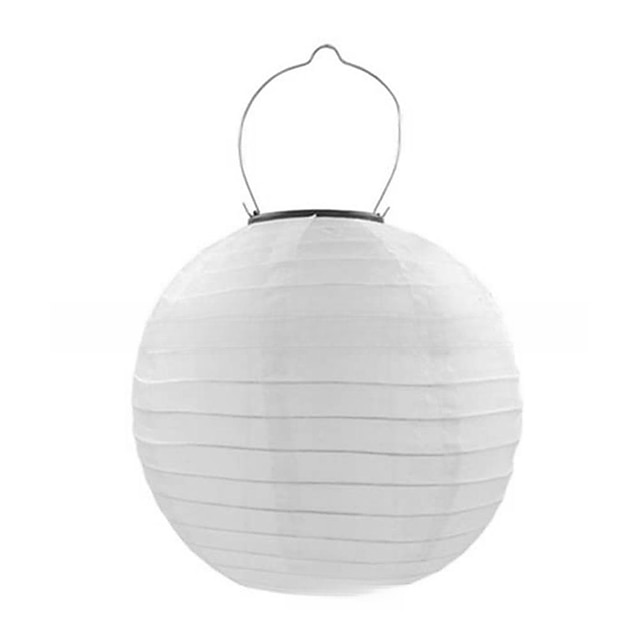 12" Solar Powered Lanterns Waterproof Outdoor Nylon Cloth Paper Lantern ...