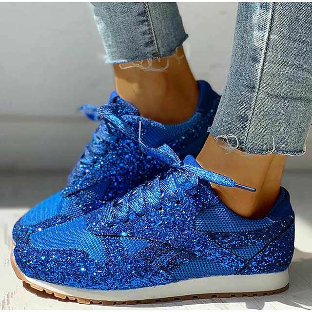 Women's Trainers Athletic Shoes Sneakers Bling Bling Sequins Bling ...