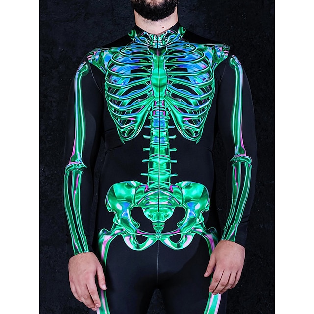 Skull Skeleton Carnival Costume Full Body Suit Cosplay Costume ...