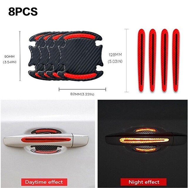 StarFire 4pcs/8pcs Universal Door Handle Sticker 3D Carbon Fiber Car ...