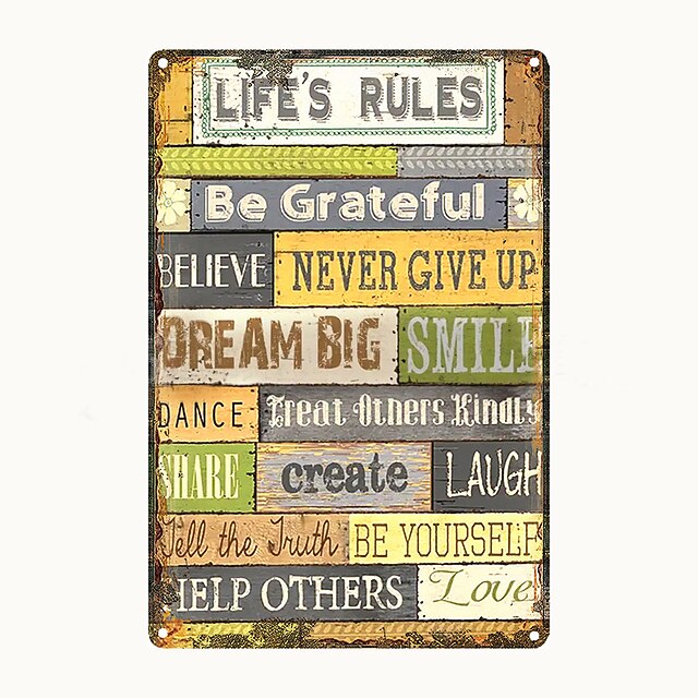 1pc Retro Metal Tin Sign Words Tin Sign Vintage Kitchen Signs Wall ...