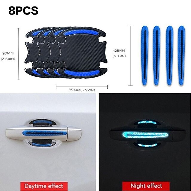 StarFire 4pcs/8pcs Universal Door Handle Sticker 3D Carbon Fiber Car ...