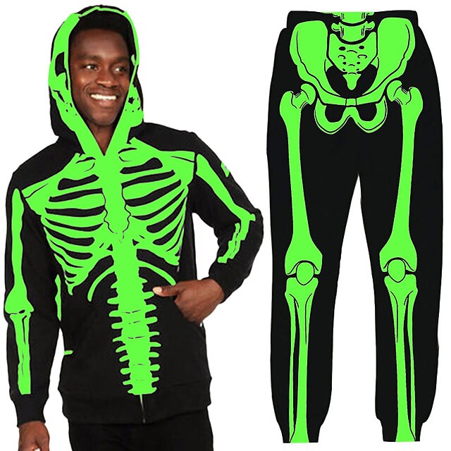 Anime 3D Bishop Sleeve Outfits Hoodie Tracksuit Skull Skeleton Graphic ...