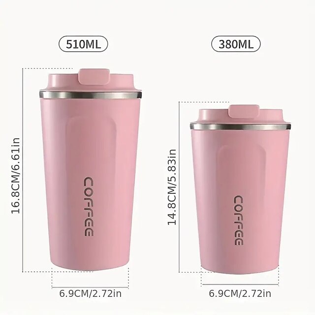 Coffee Mug Smart Travel Thermos Cup Temperature Display Stainless Steel ...