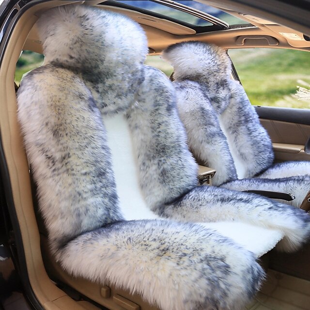 1PC New Sheepskin Fur Car Seat Cover Universal Wool Car Cushion Case ...