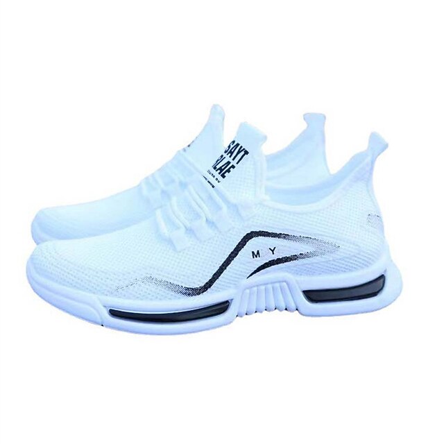 Men's White Breathable Running Shoes – Lightweight Athletic Sneakers ...