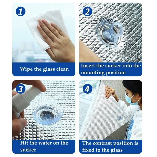 Window Sun Shade Film Home Sunshade Protector Pad Aluminum Foil Anti-UV ...